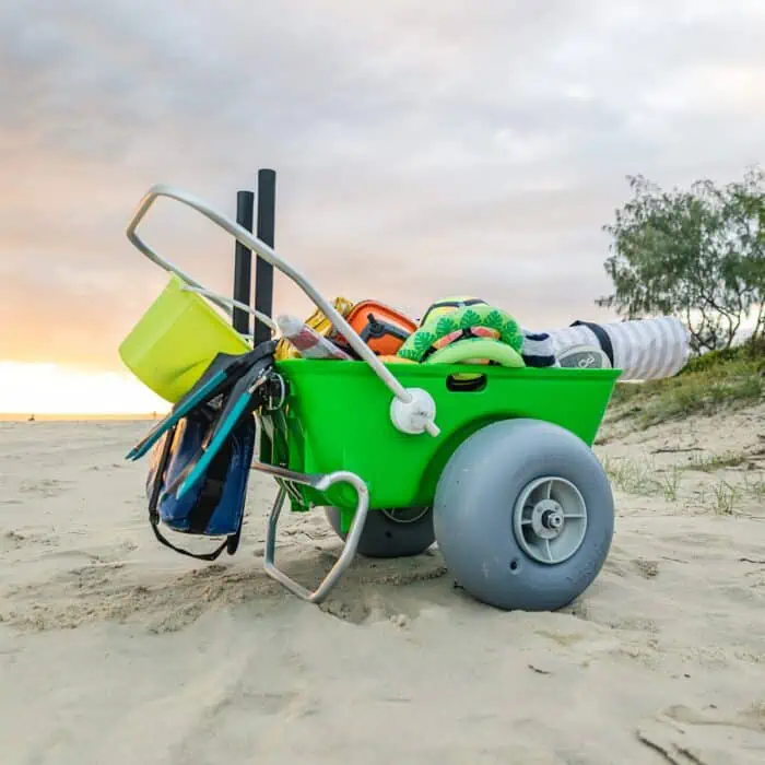 Wheeleez™ Beach Cart Green - Wheeleez, Inc. | Wheeleez™ low-pressure wheels